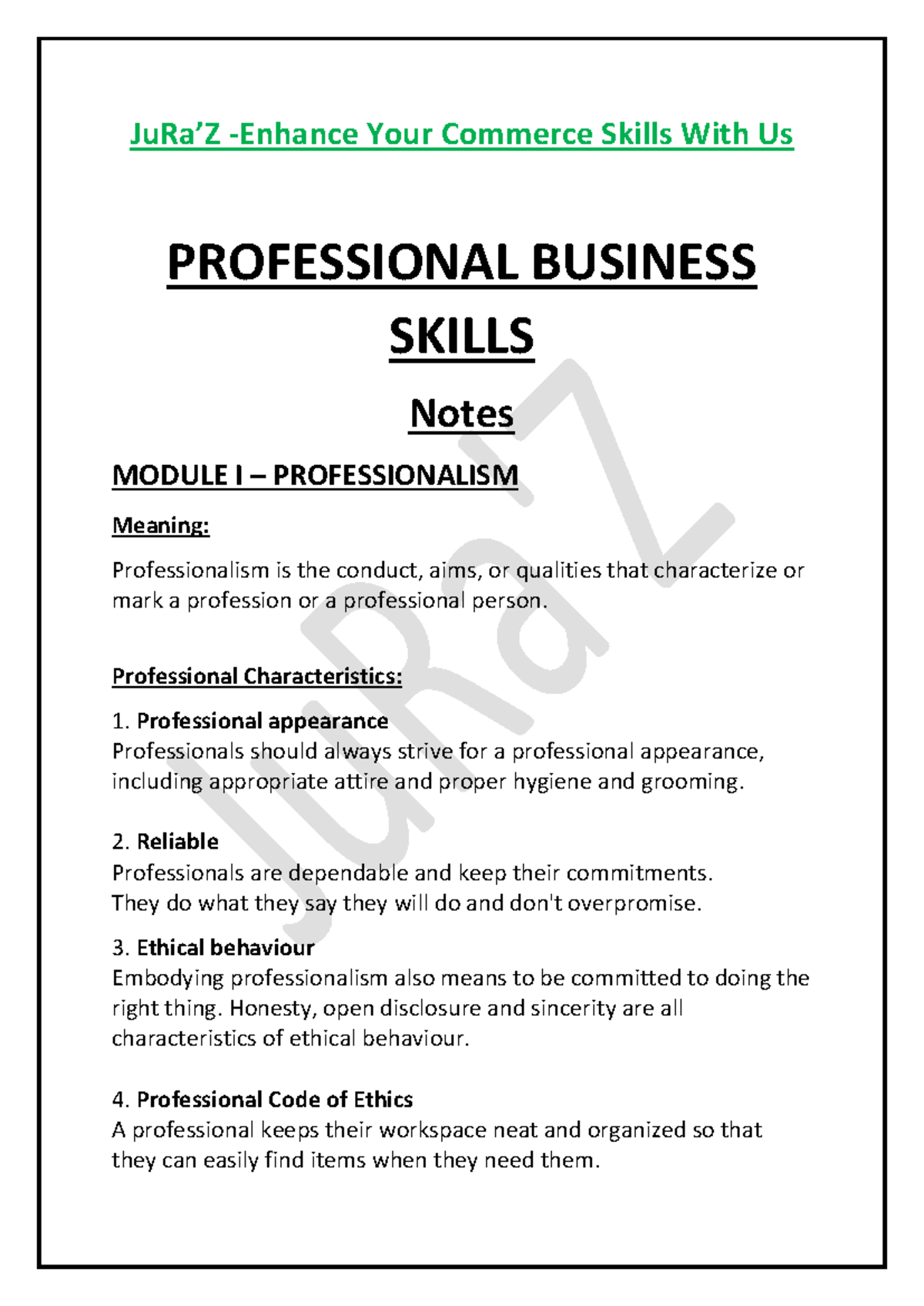 PBS-Notes - Lecture notes for students in professional in business ...