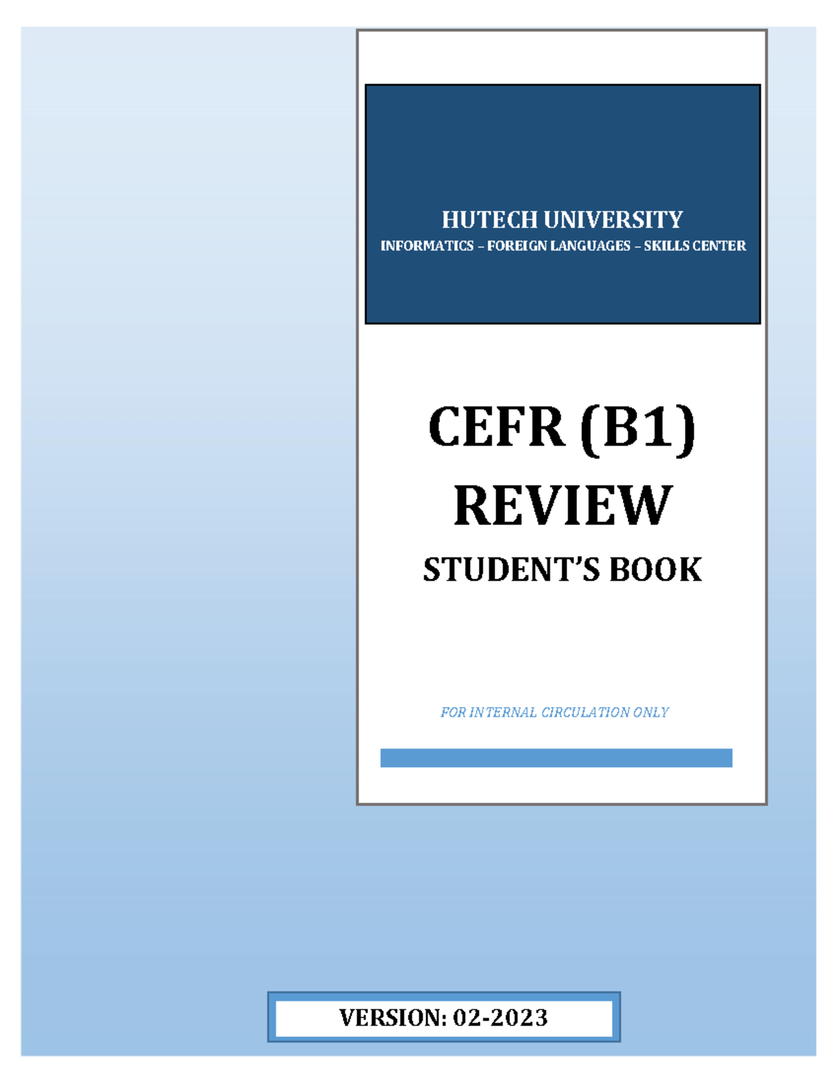 CEFR B1 Student's Book Review - HUTECH University (Version 02-2023 ...
