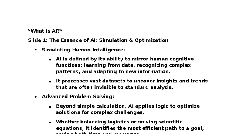 Twp1 - bnm: The Role of AI in Optimization and Innovation - Studocu