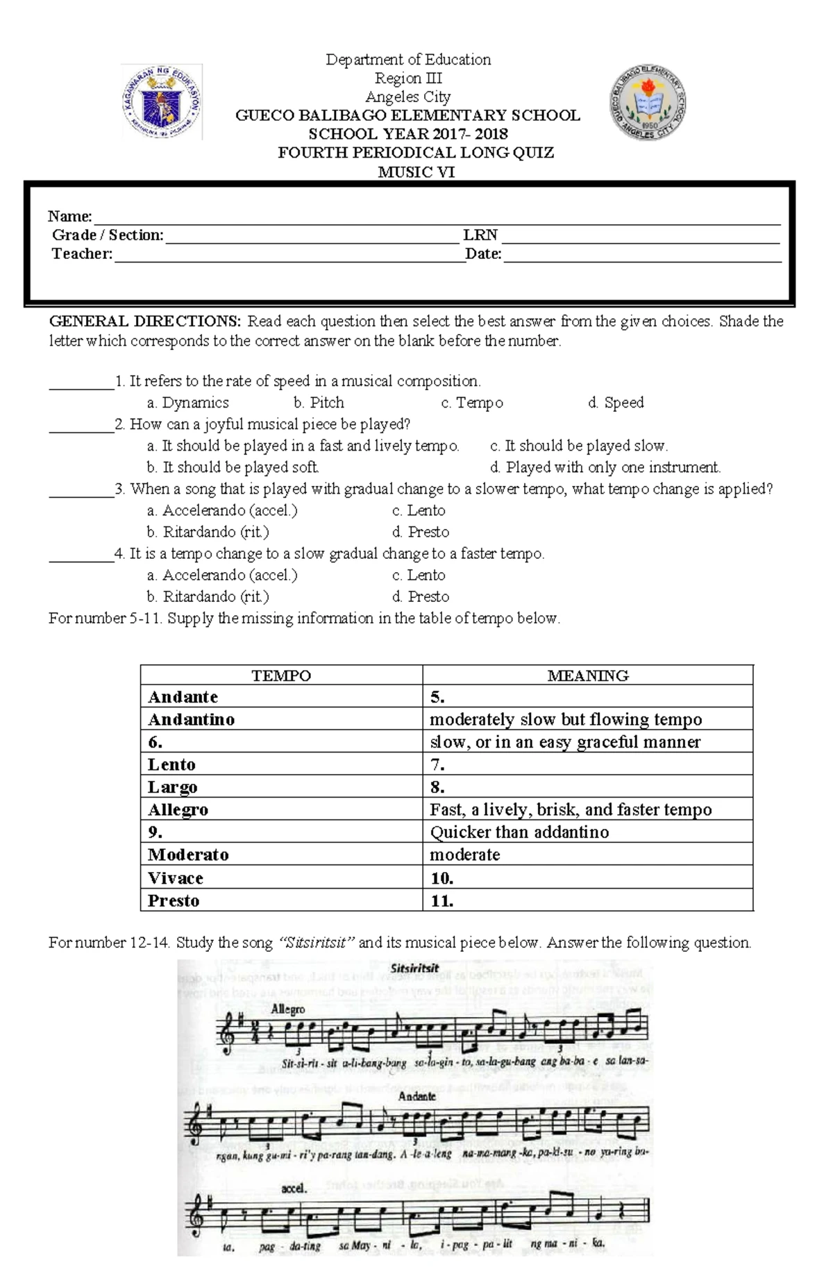 Midterm Exam Answer Sheet Template for Shading - Studocu