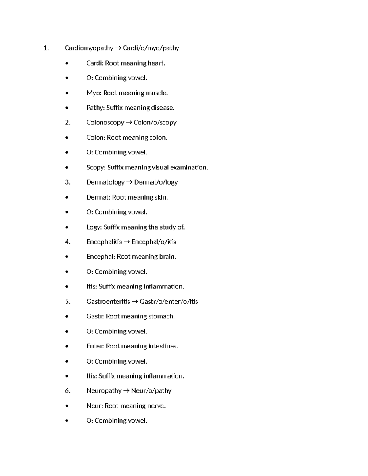 MED 101: Key Medical Terms and Their Root Meanings - Studocu