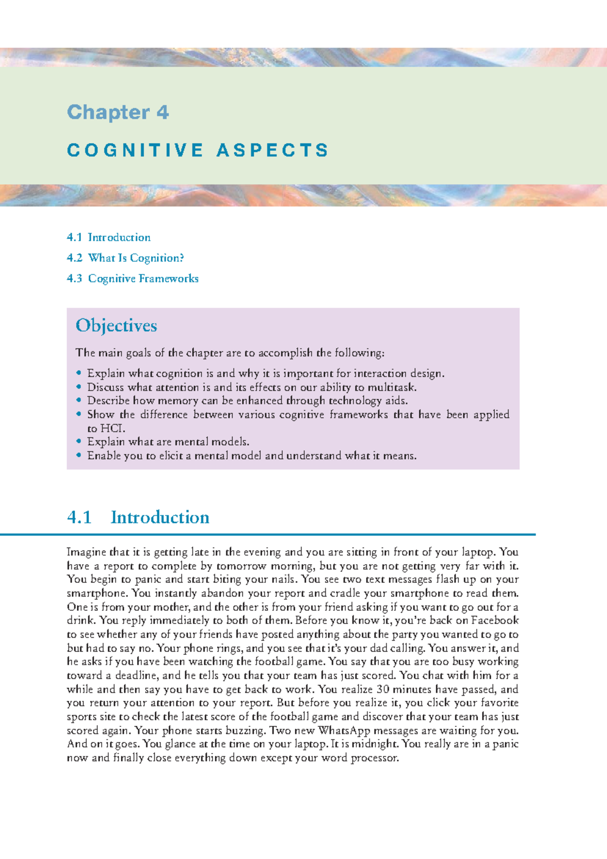 Chapter 04 - Cognitive Aspects - Chapter COGNITIVE ASPECTS Objectives ...
