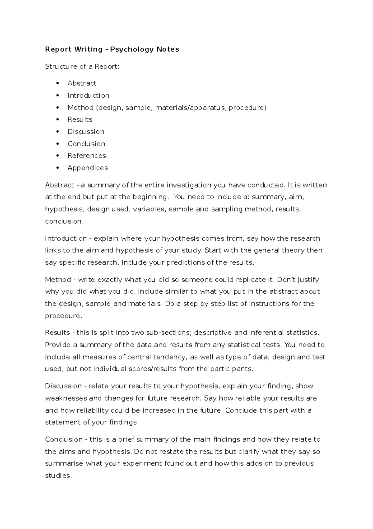 Report Writing - It is written at the end but put at the beginning. You ...