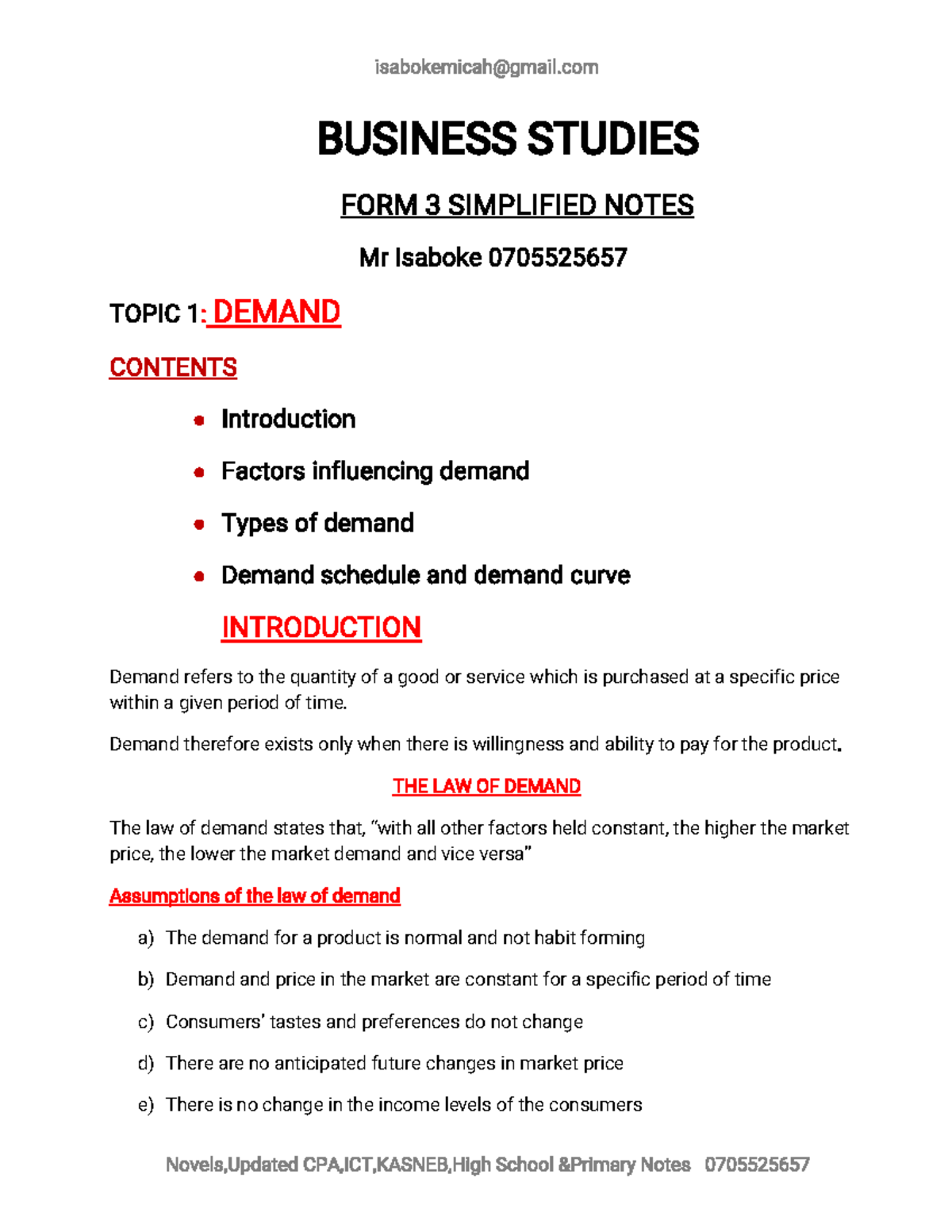 FORM 3 Business Simplified NEW - BUSINESSSTUDIES FORM 3SIMPLIFIEDNOTES ...