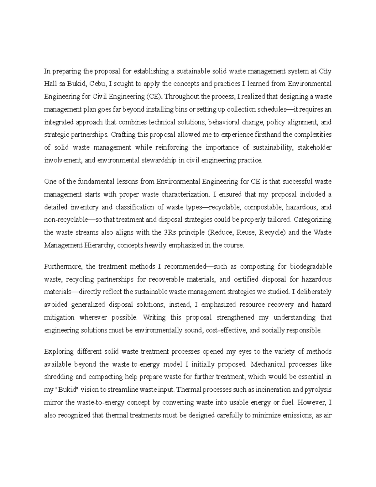 Project Proposal - Solid Waste Management System for CE Assignment ...
