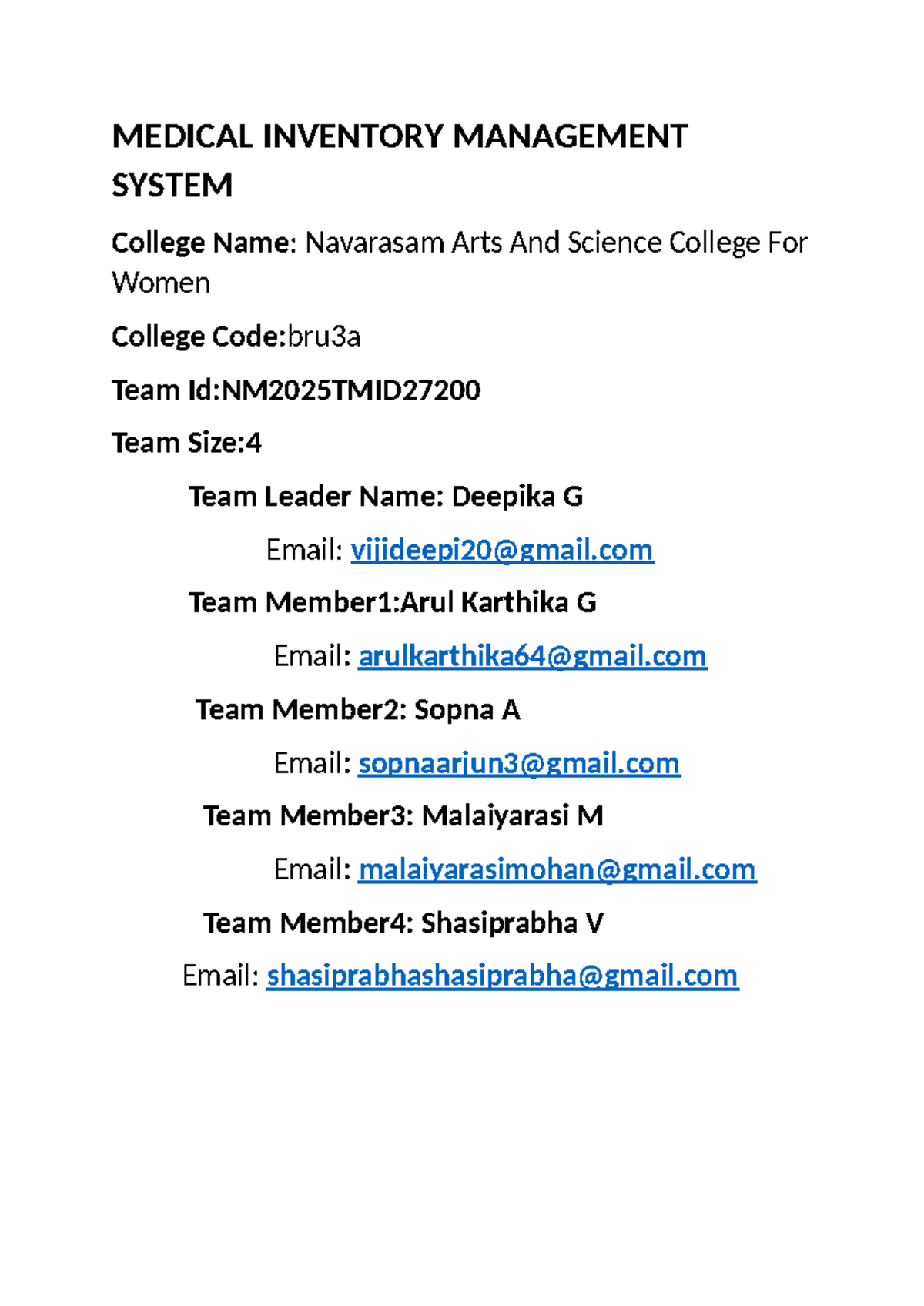 Medical Inventory Management System Project Overview (bru3a) - Studocu