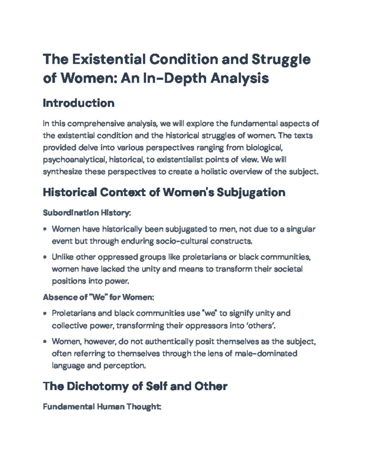 The Existential Struggle of Women: An In-Depth Analysis - The ...