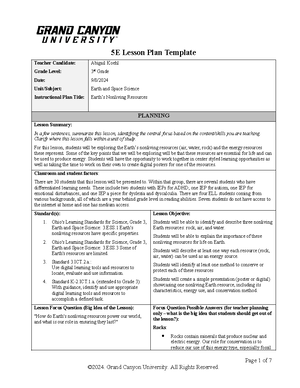 ELM 462 RS T2 Stemunit Plan - STEM Unit Plan Part 1: STEM Unit Plan ...