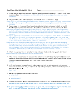 Quiz 2: Terrestrial Biomes & Animal Adaptations (Natural World 2025 ...