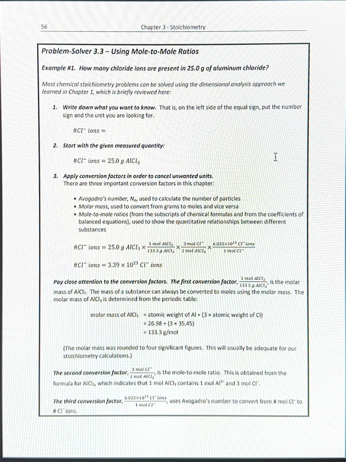 CHEM 101: Chapter 3 - Stoichiometry & Chloride Ion Calculation - Studocu