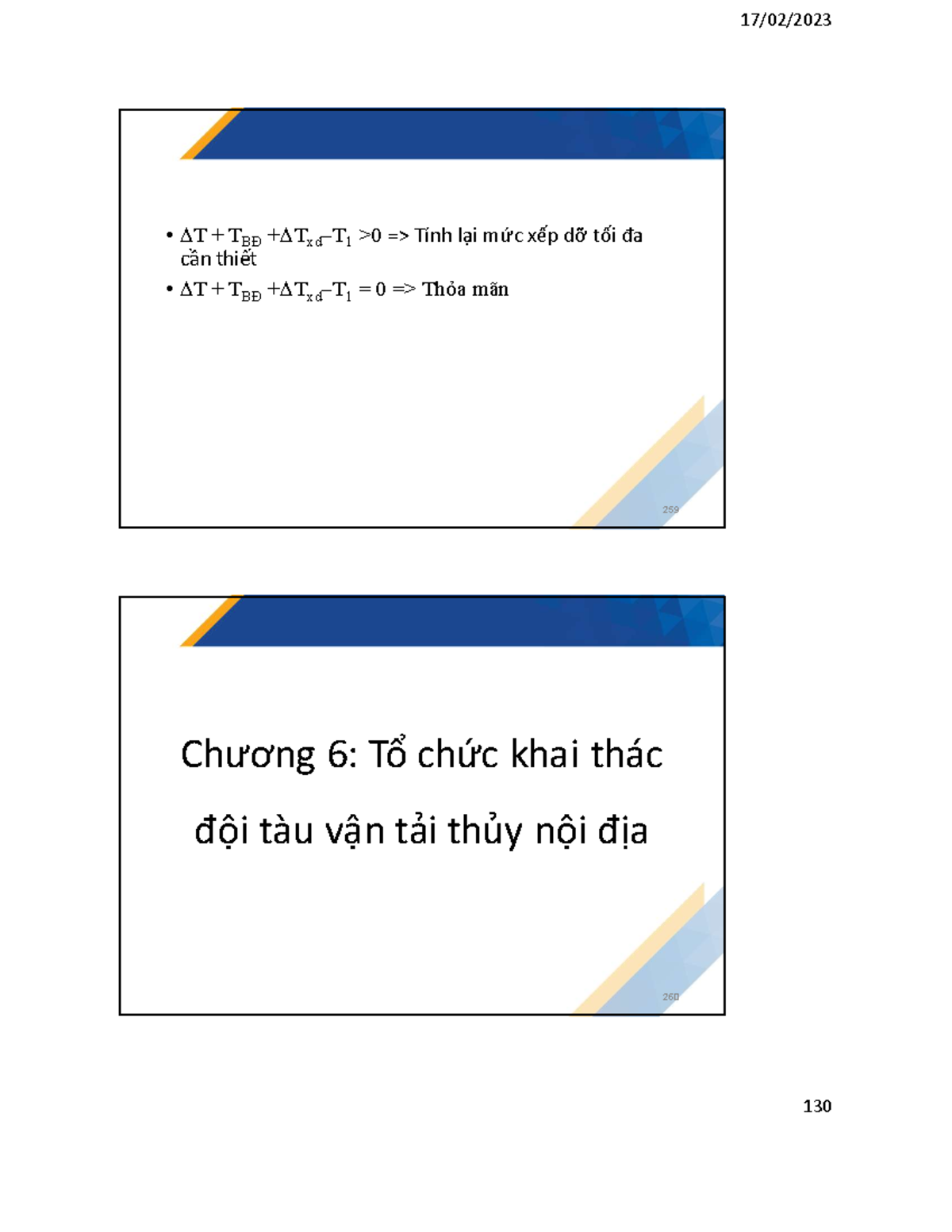 KCHT Tài liệu Khai thác Sà lan: Tổ chức và Vận tải Thủy Nội Địa - Studocu