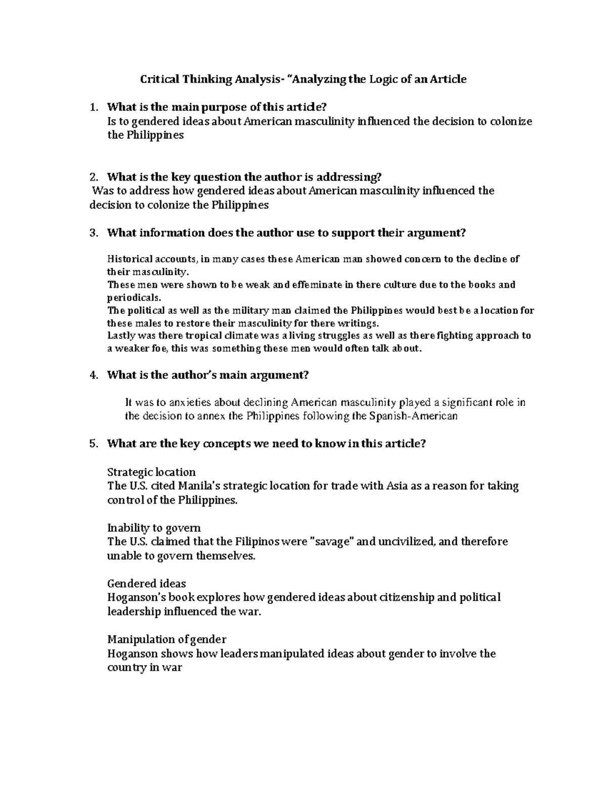 S1 CH4, Critical Thinking Analysis - Critical Thinking Analysis ...