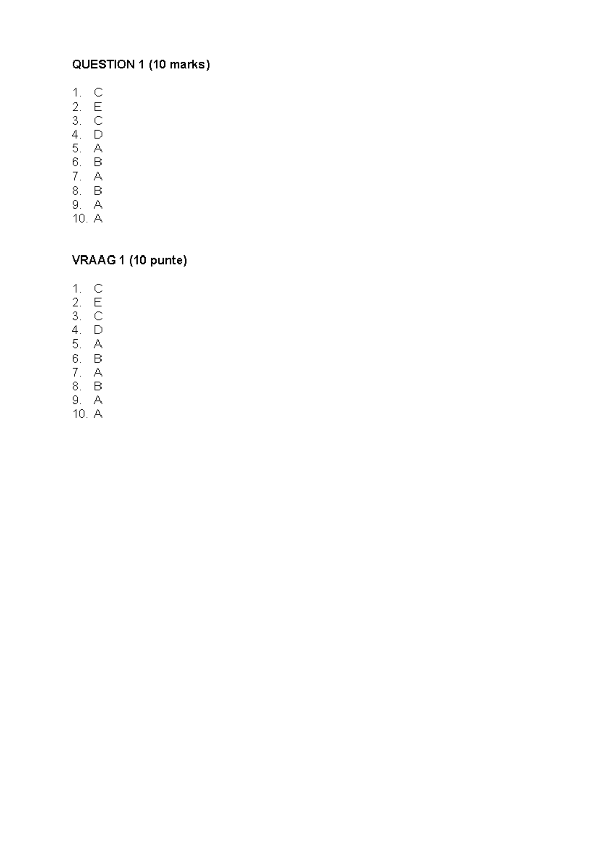 23 - A2S2 - Solution - A2S2 - QUESTION 1 (10 marks) C E C D A B A B A A ...
