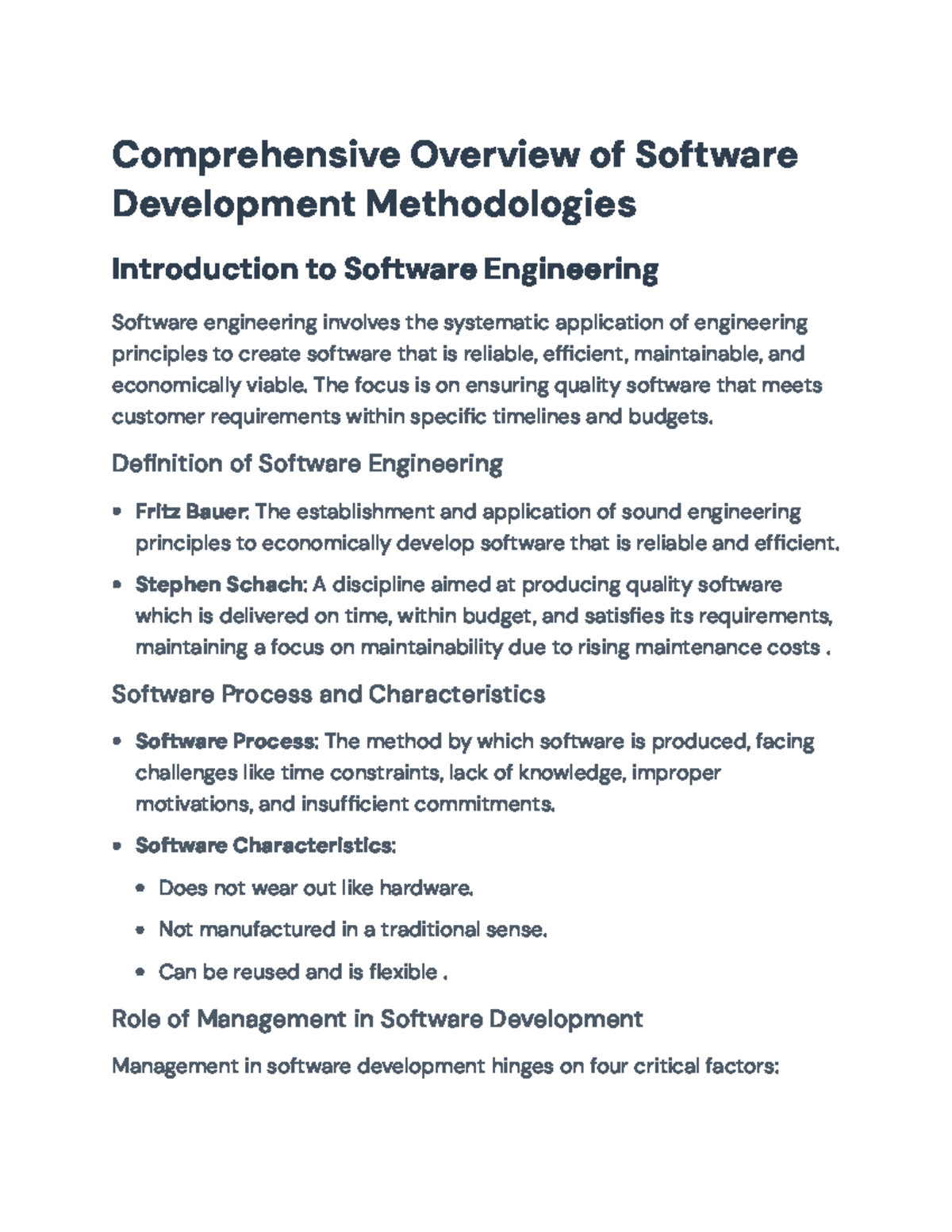 Software Development Methodologies Overview - SENG 101 Lecture Notes ...