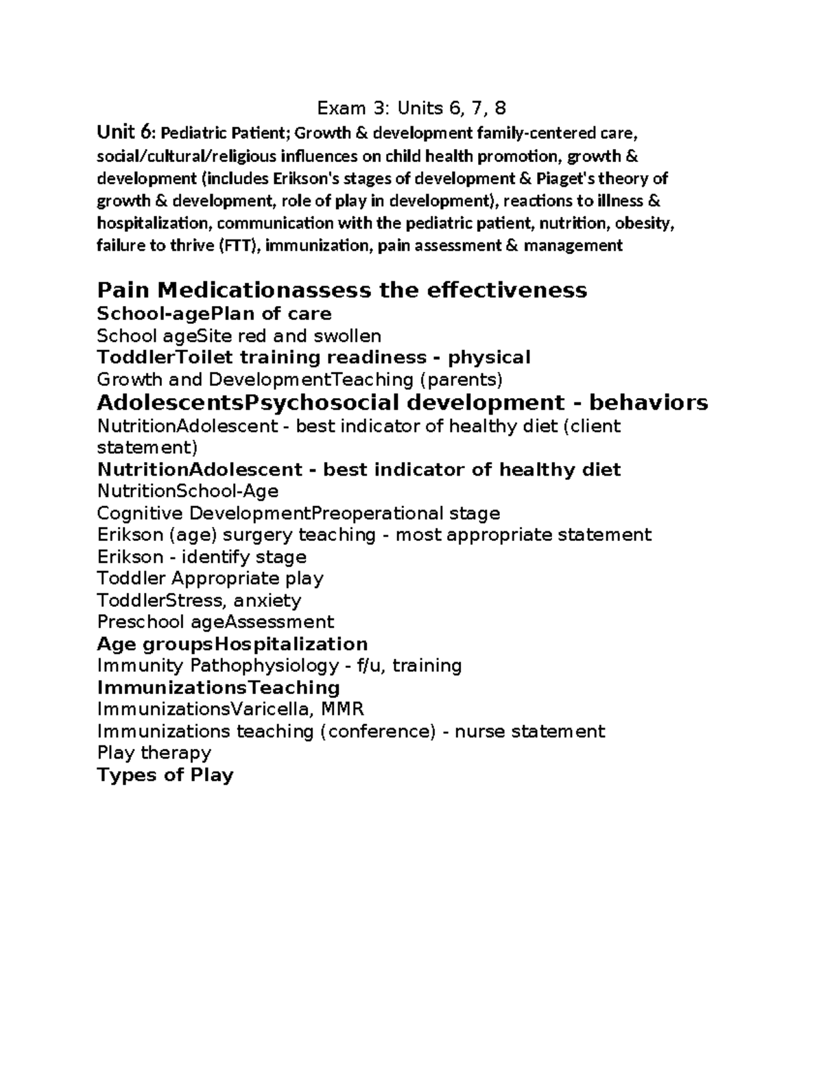 Maternity 254 Exam 3 Review: Pediatric, Cardiac & Respiratory Topics ...