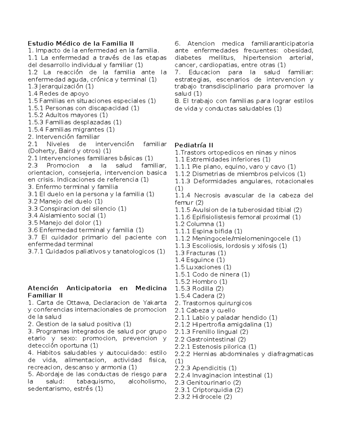 Temario CHAT GPT - Salud Familiar II y Medicina Interna II - Studocu