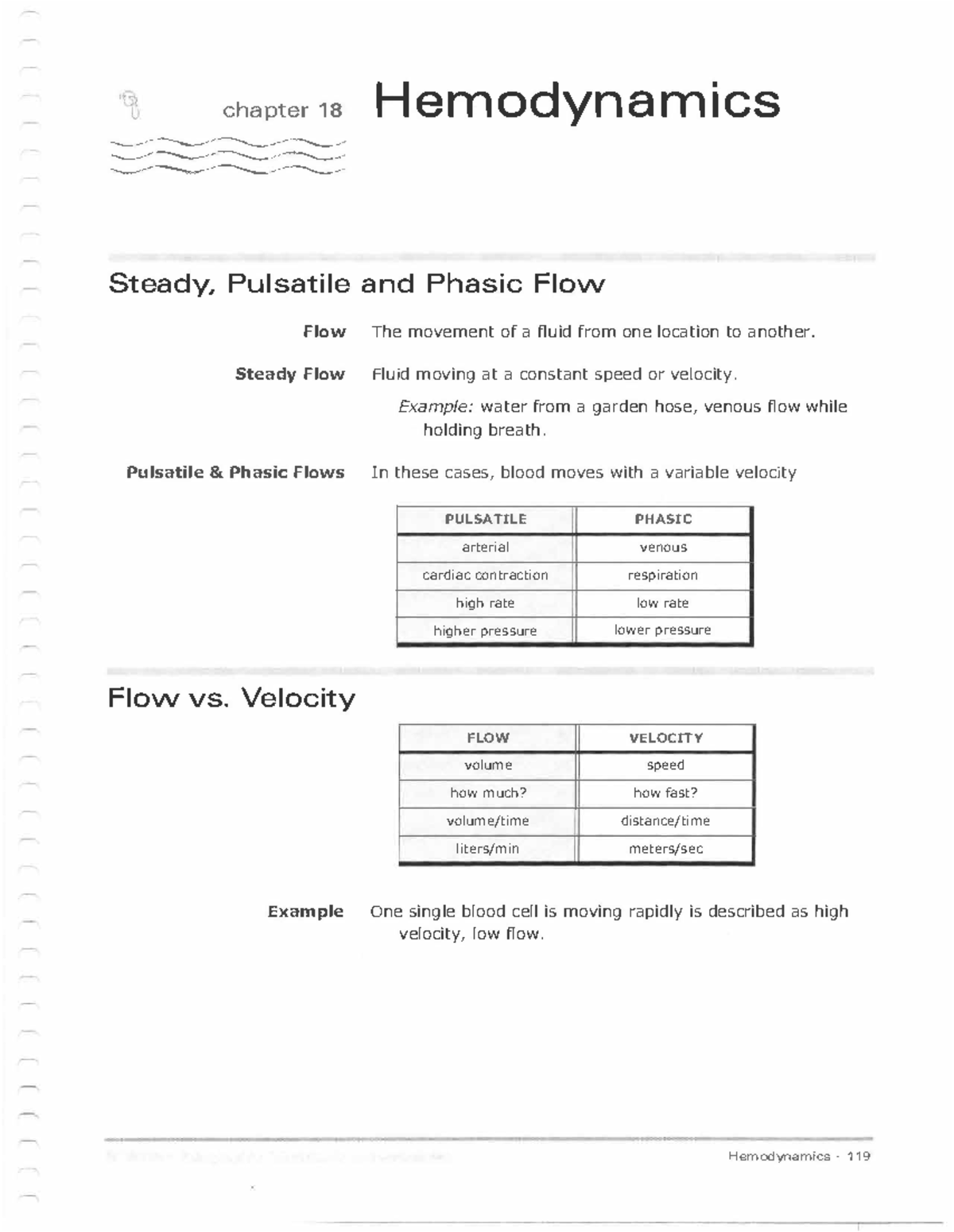 Chapters 18 Summary: Hemodynamics - Steady, Pulsatile & Phasic Flow ...