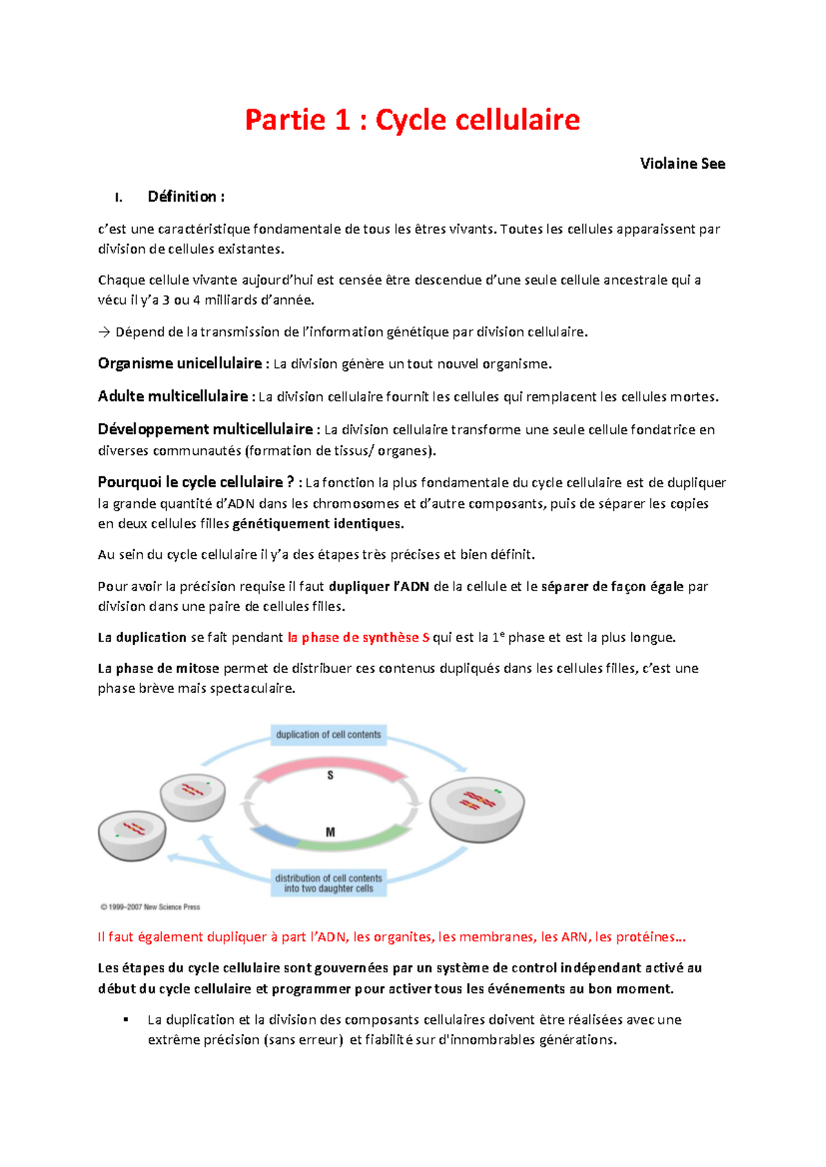 Cycle cellulaire : Approfondissement et contrôle du système V. See ...
