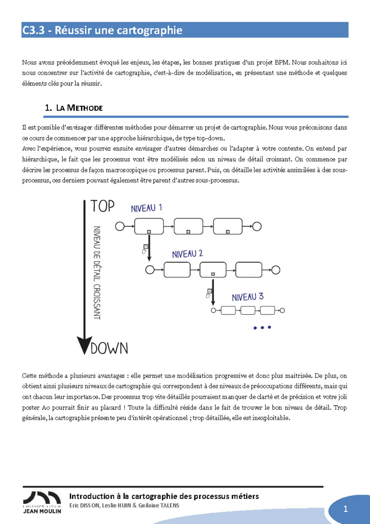 C3.3 Méthodes et Clés pour Réussir la Cartographie BPMN - Studocu
