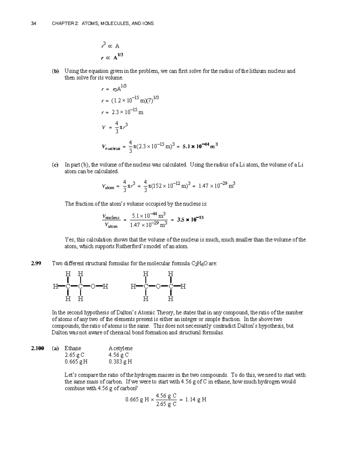 CHEM 34: Chapter 2 - Atoms, Molecules, and Ions Solutions - Studocu