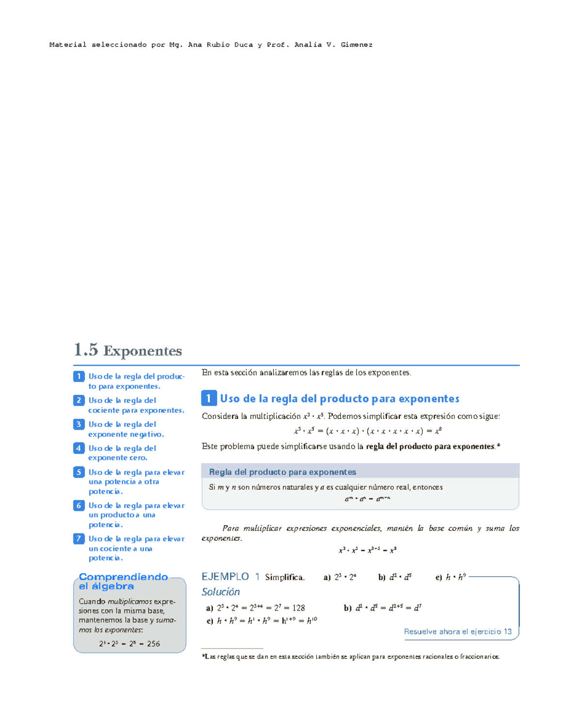 Reglas de Exponentes y Notación Científica - Mat 101 - Studocu