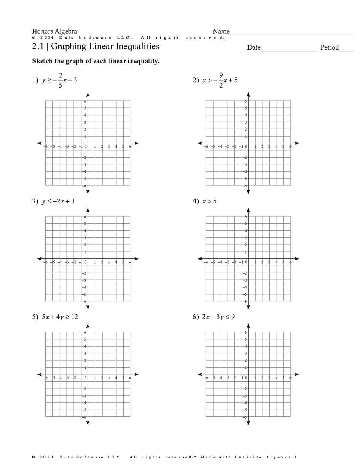 1-2.1-Graphing Linear Inequalities HW - ©S d 2 T 0 P 2 G 4 O WKPuotgag ...