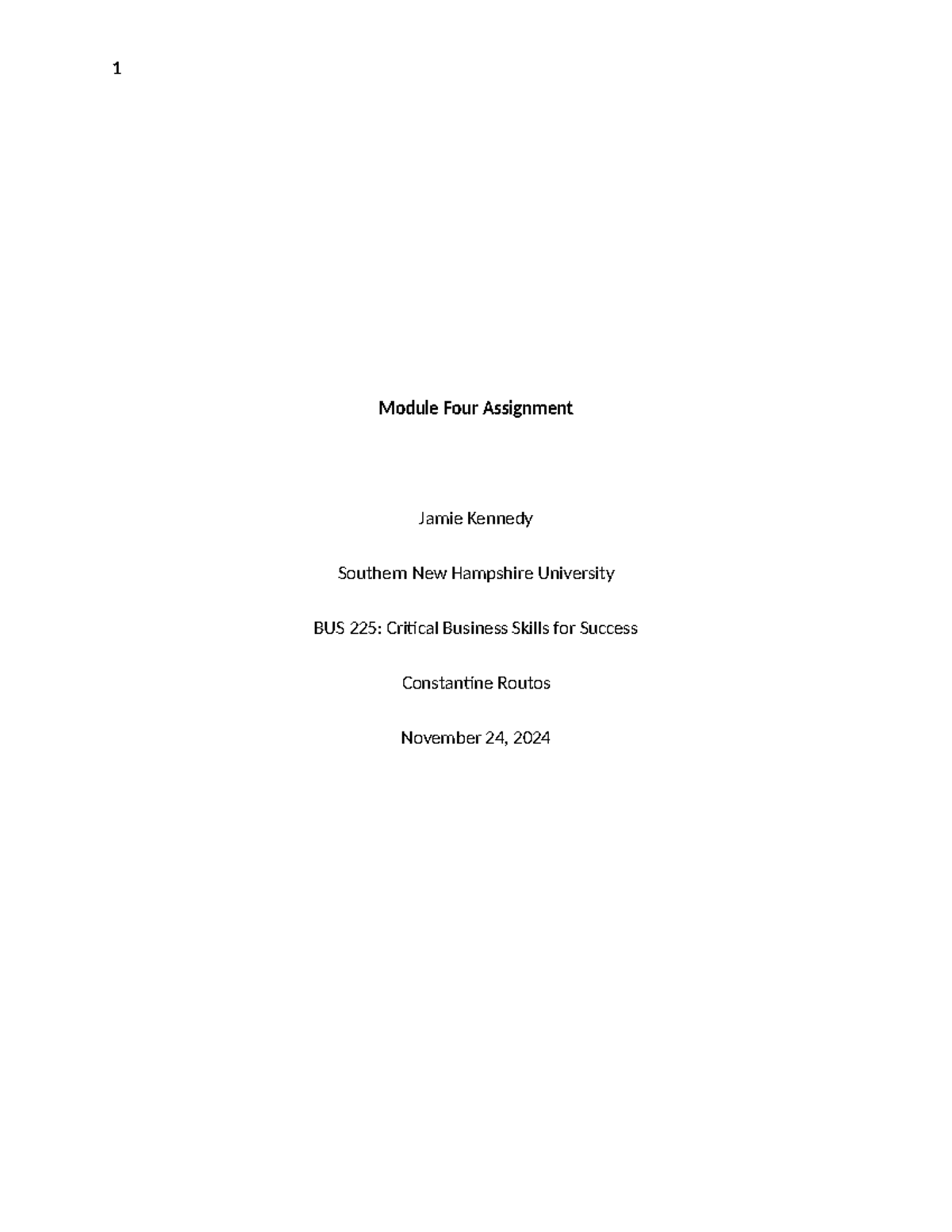 BUS225 Module Four Assignment - Module Four Assignment Jamie Kennedy ...