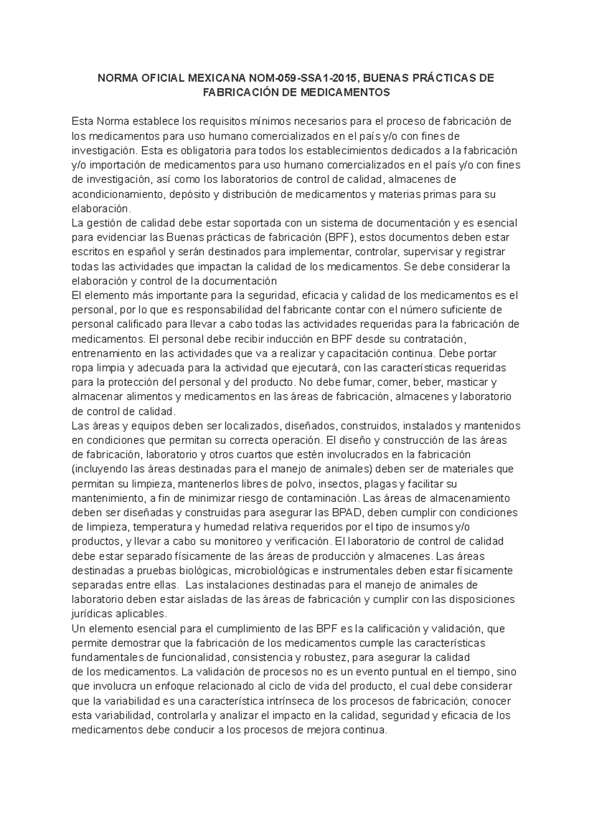 Resumen de NOM´s 059, 007 y 220 - NORMA OFICIAL MEXICANA NOM-059-SSA1 ...