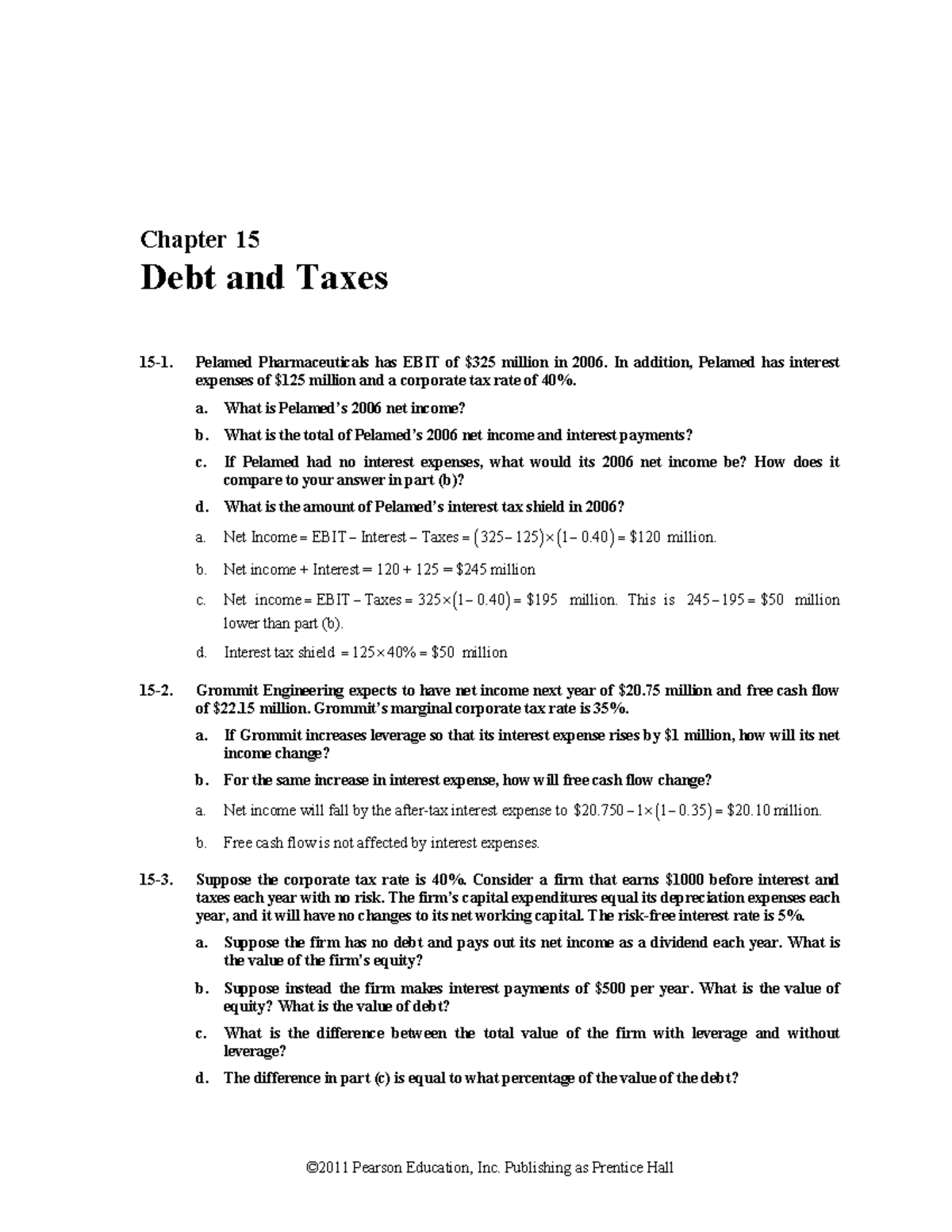 Corporate Finance (Fourth Edition) Chapter 15 Solutions - Chapter 15 ...