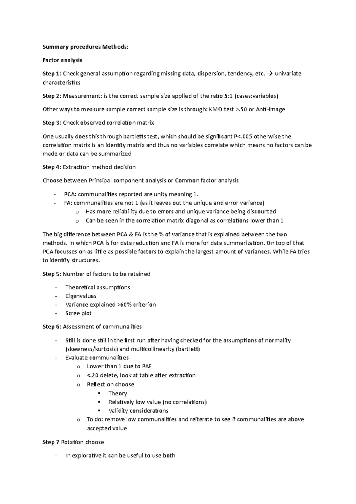 Factor Analysis Methods Cheat Sheet: A Quick Reference Guide - Studeersnel