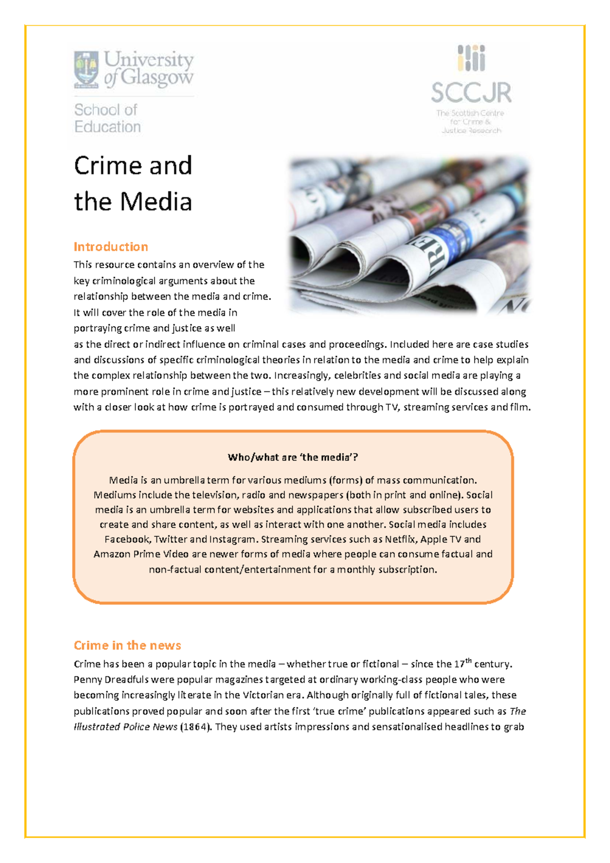 17 Crime and Media 2022 - Overview of Media's Influence on Crime - Studocu