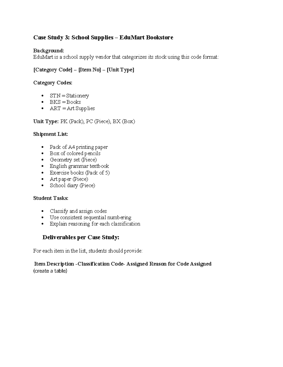Case Study 4: Revision Kit for EduMart School Supplies - Studocu