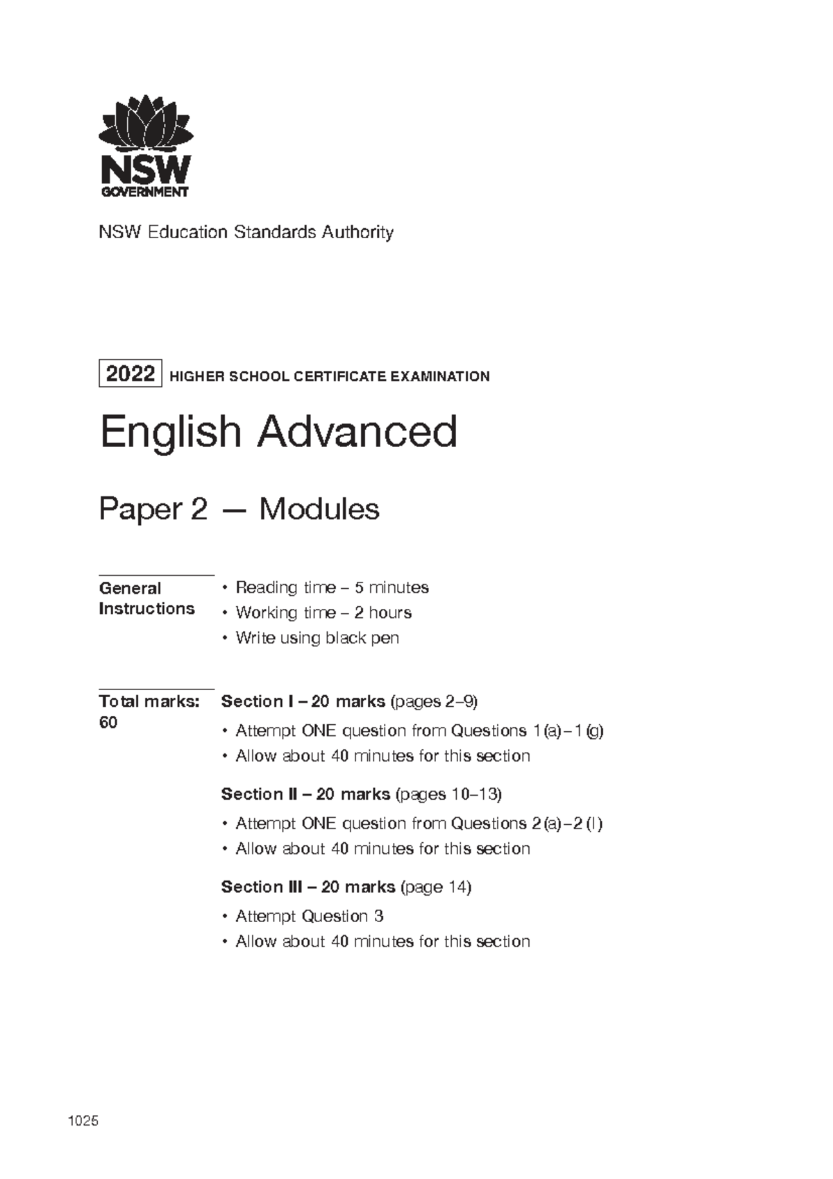 2022 HSC English Advanced Paper 2 Exam Guide - Studocu