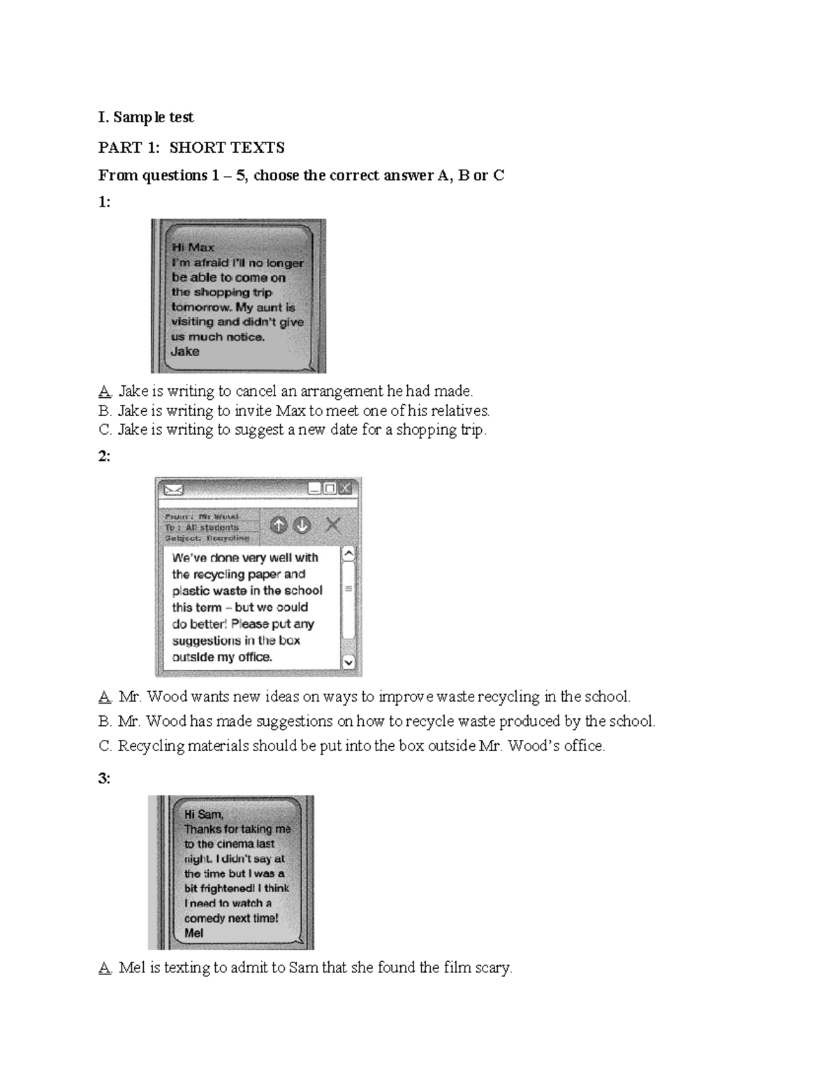 AK Sample Test - English Language Practice Questions - Studocu