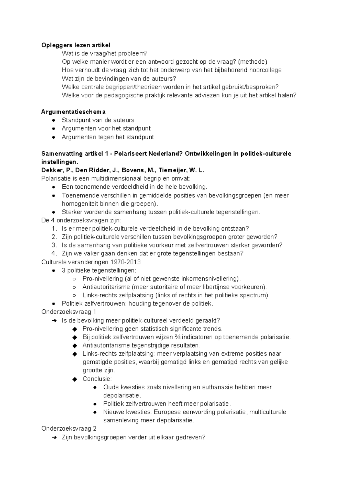 PVRP Werkgroep Aantekeningen: Politiek-Culturele Segregatie en ...