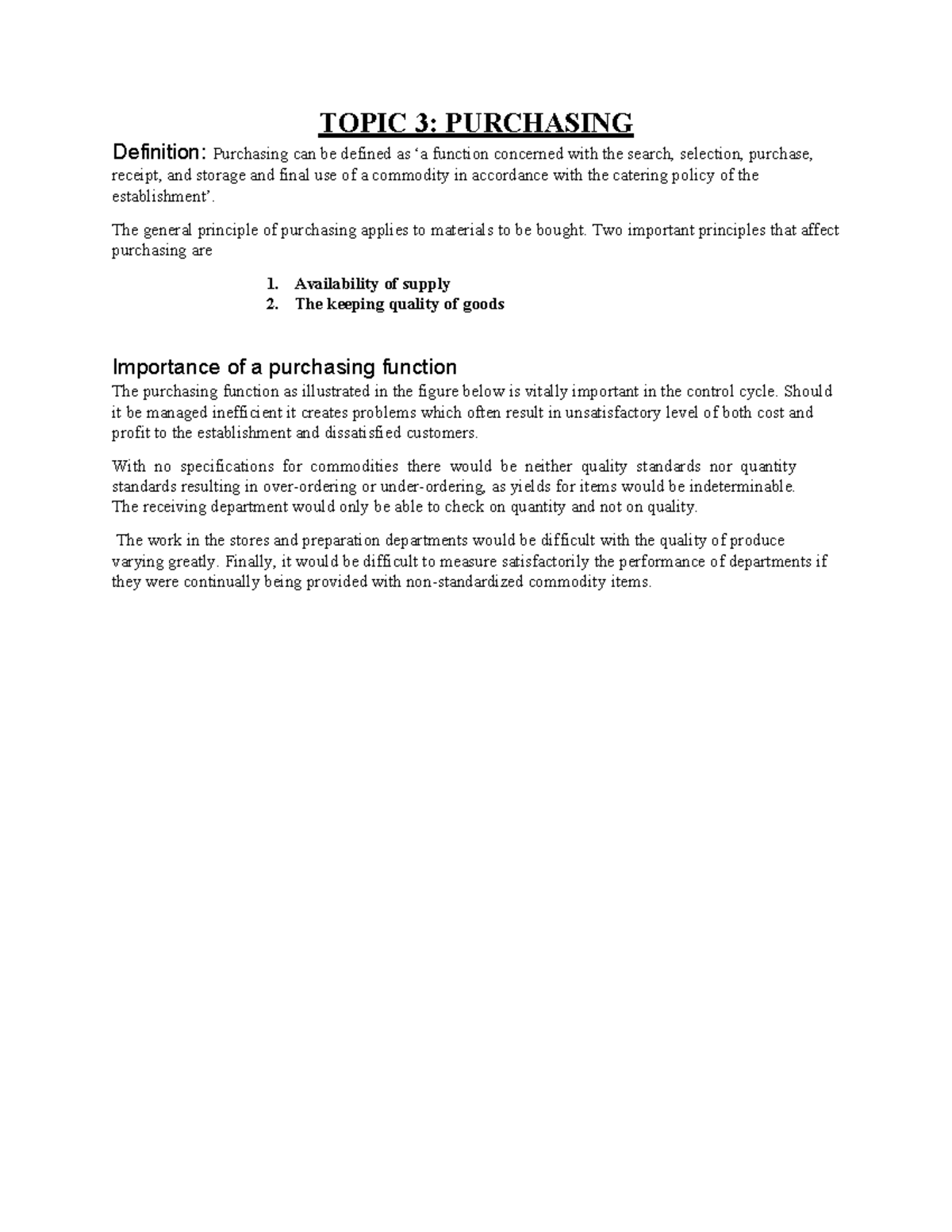 Purchasing and Receiving Procedures (Control Topics 3 & 4) - Studocu