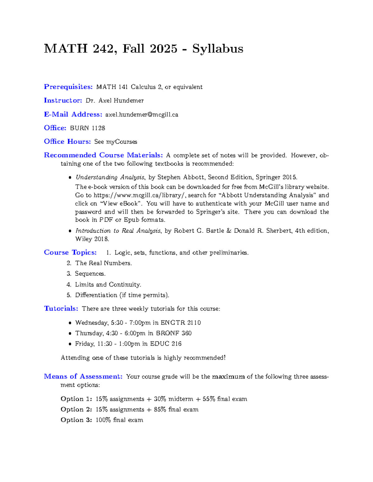 MATH 242 Fall 2025 Course Syllabus and Outline - Studocu