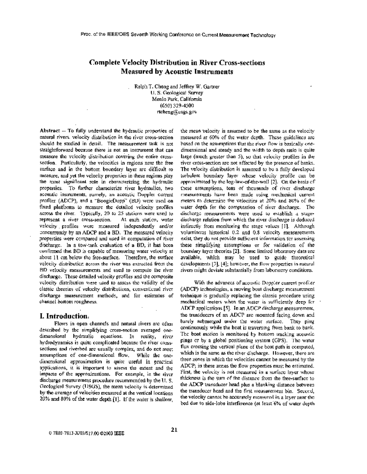 Complete Velocity Distribution in River Cross-Sections Measured by ADCP ...