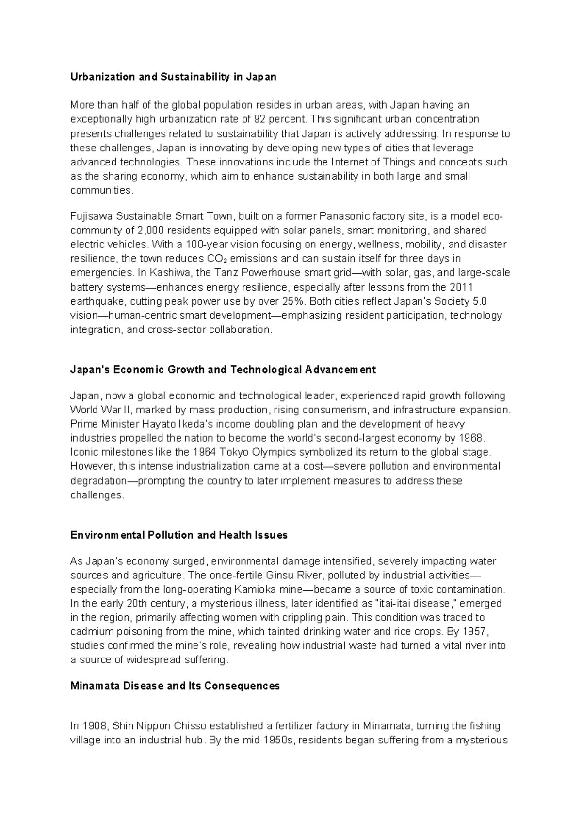 Urbanization and Sustainability in Japan: Challenges and Innovations ...