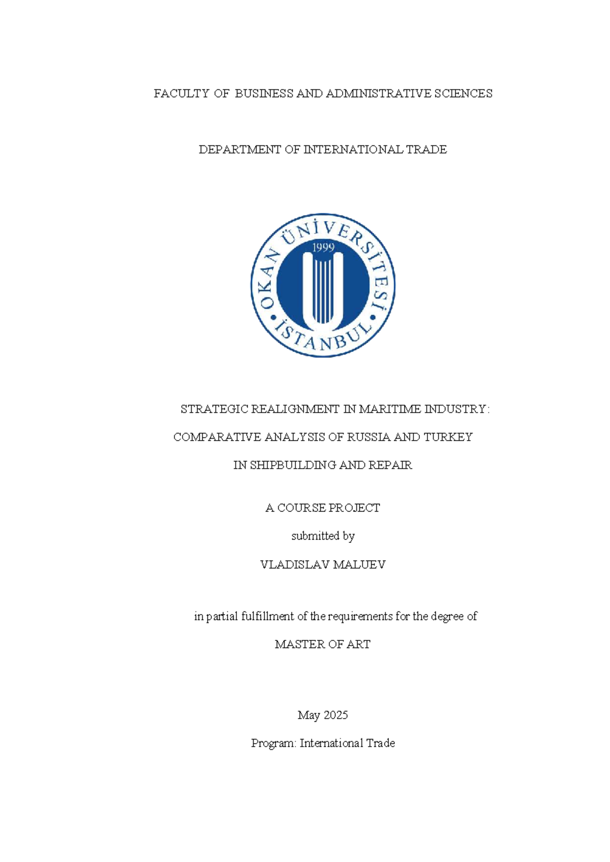 Course Project - Strategic Realignment in Maritime Industry: Russia vs ...
