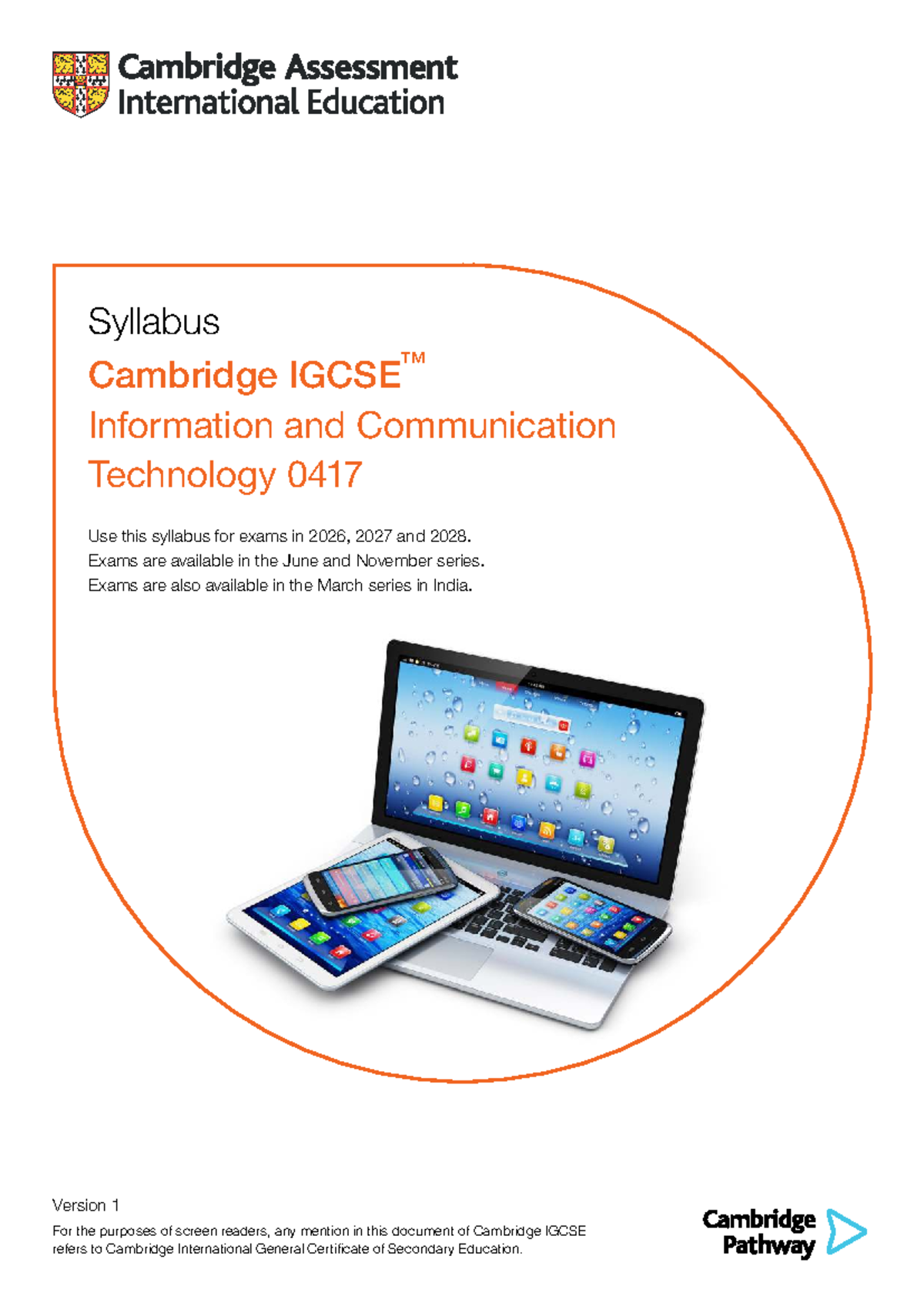 Cambridge IGCSE ICT 0417 Syllabus Overview for 2026-2028 - Studocu