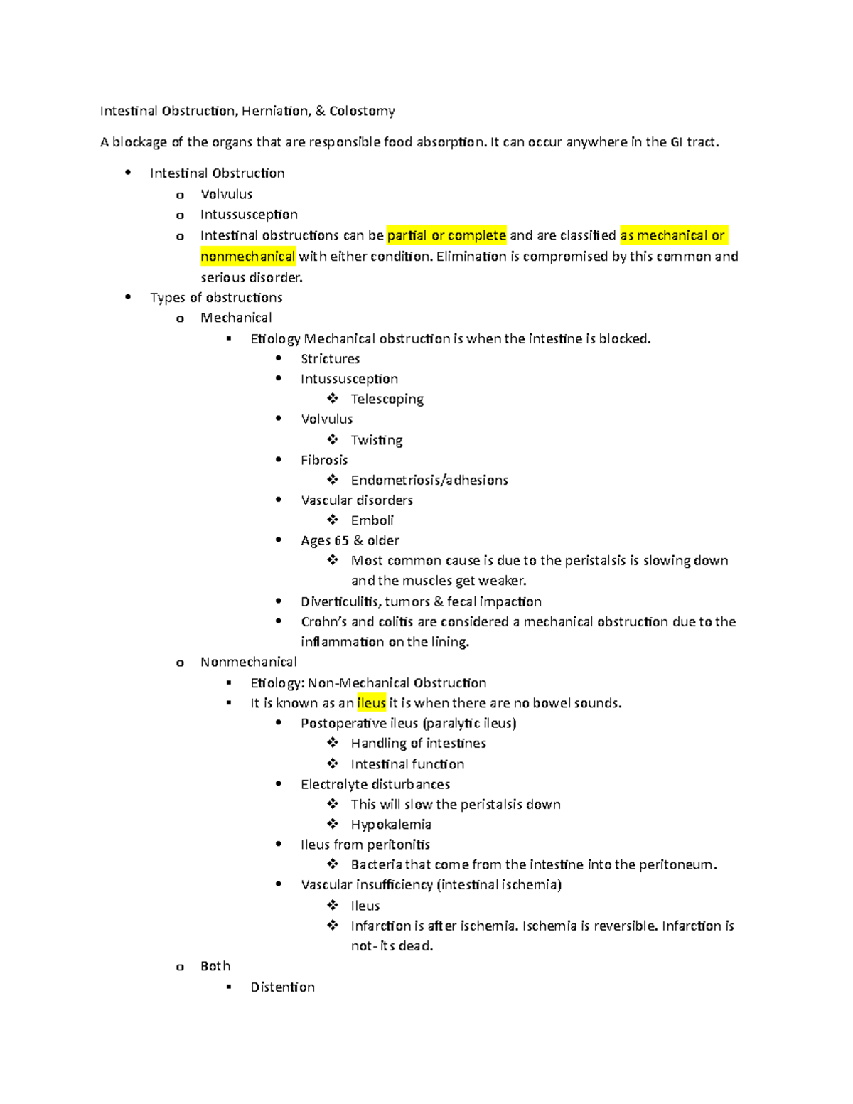 Intestinal Obstruction & Colostomy Care: Key Concepts and Management ...