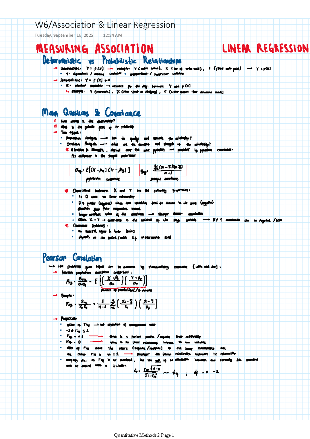 W6- Association & Linear Regression Notes - ECON20003 - W6/Association ...