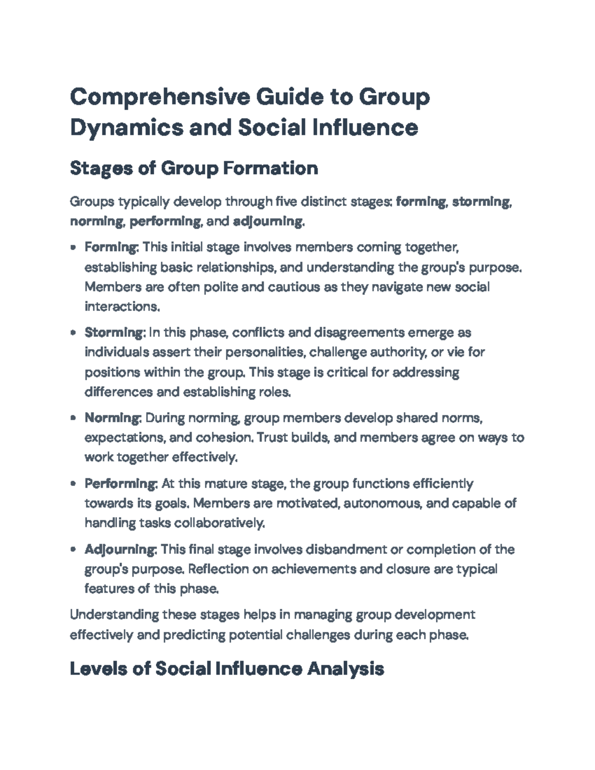 Comprehensive Overview of Group Dynamics & Intergroup Behavior Theories - Studocu