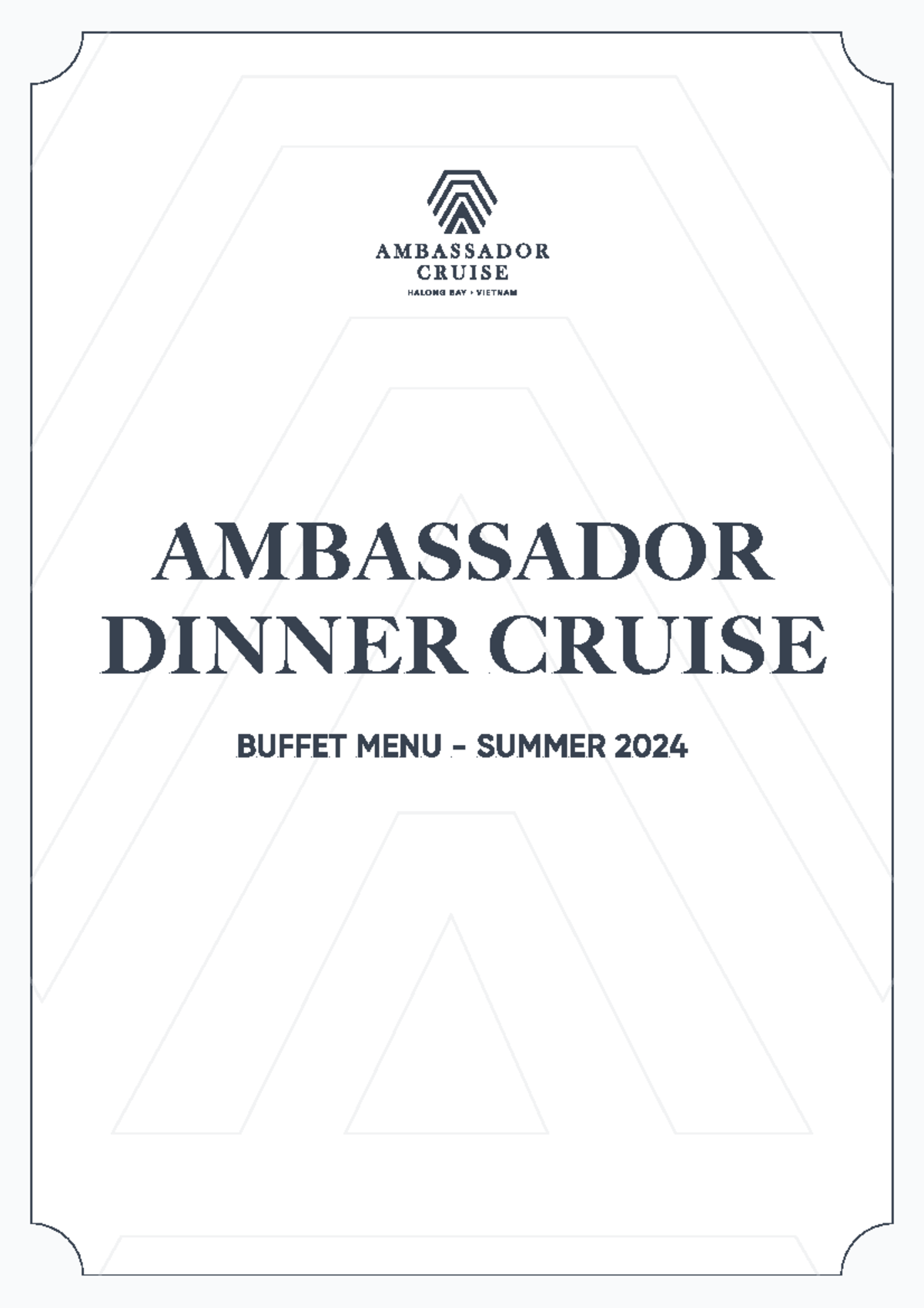 Ambassador Dinner Cruise - Menu - Ambassador DINNER CRUISE BUFFET MENU ...