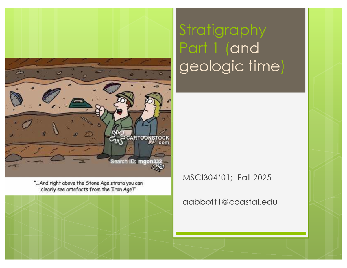 Stratigraphy and Geologic Time Overview - MSCI304*01 Fall 2025 - Studocu