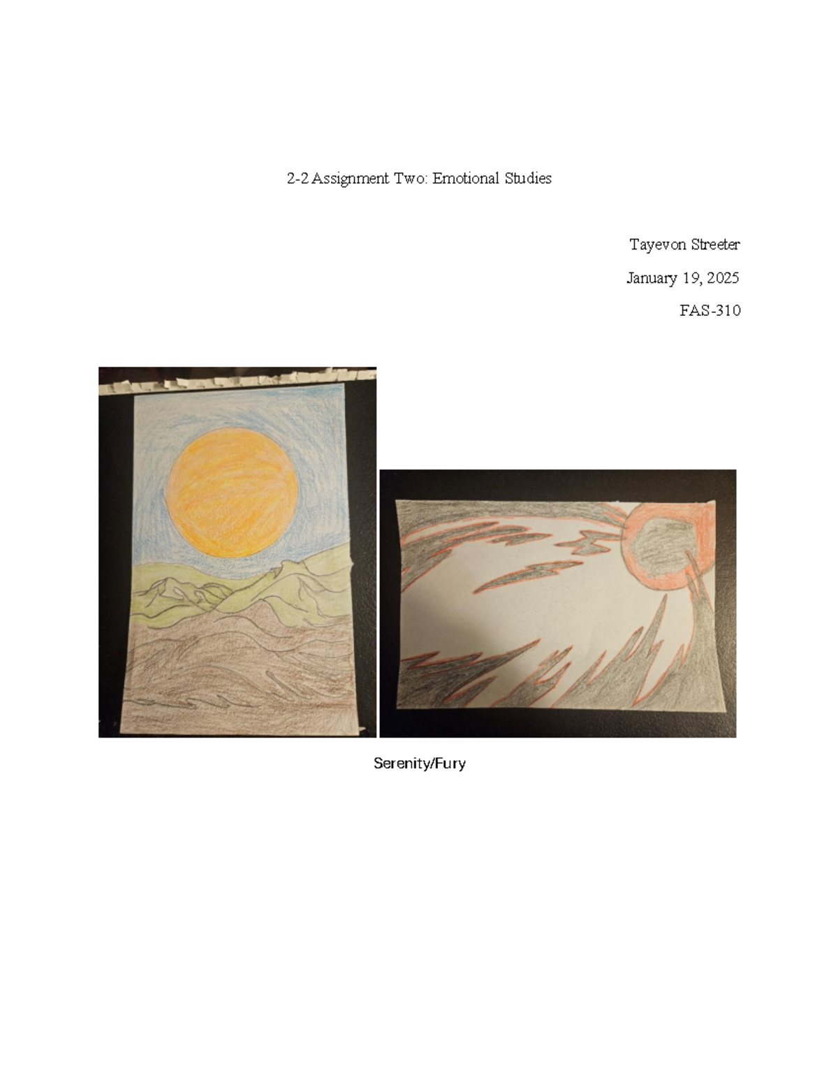 FAS-310 Assignment 2: Exploring Emotional Dualities - Studocu