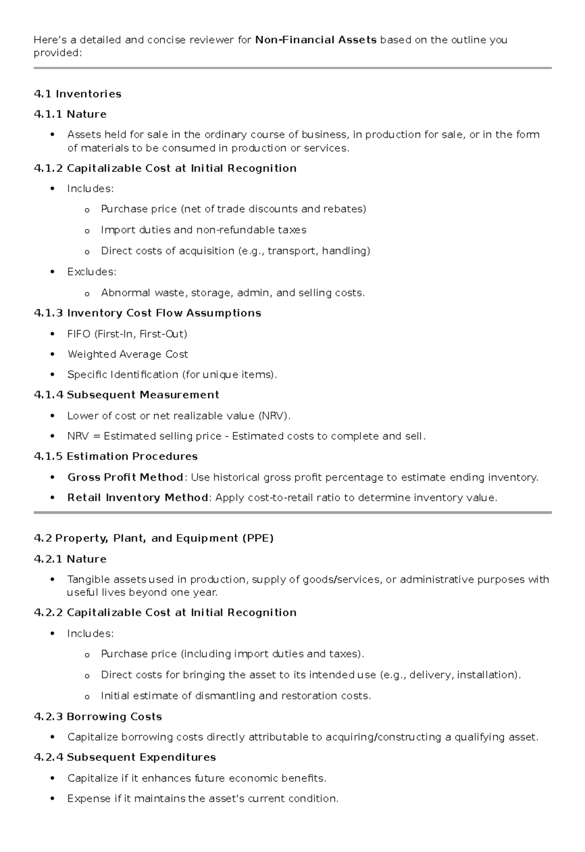 FAR 101: Comprehensive Reviewer on Inventories and Non-Financial Assets ...