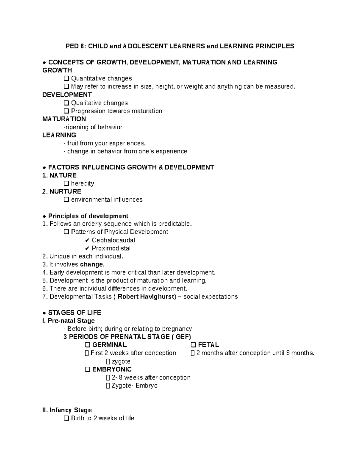 PED 6: Child and Adolescent Learners - Growth and Development ...