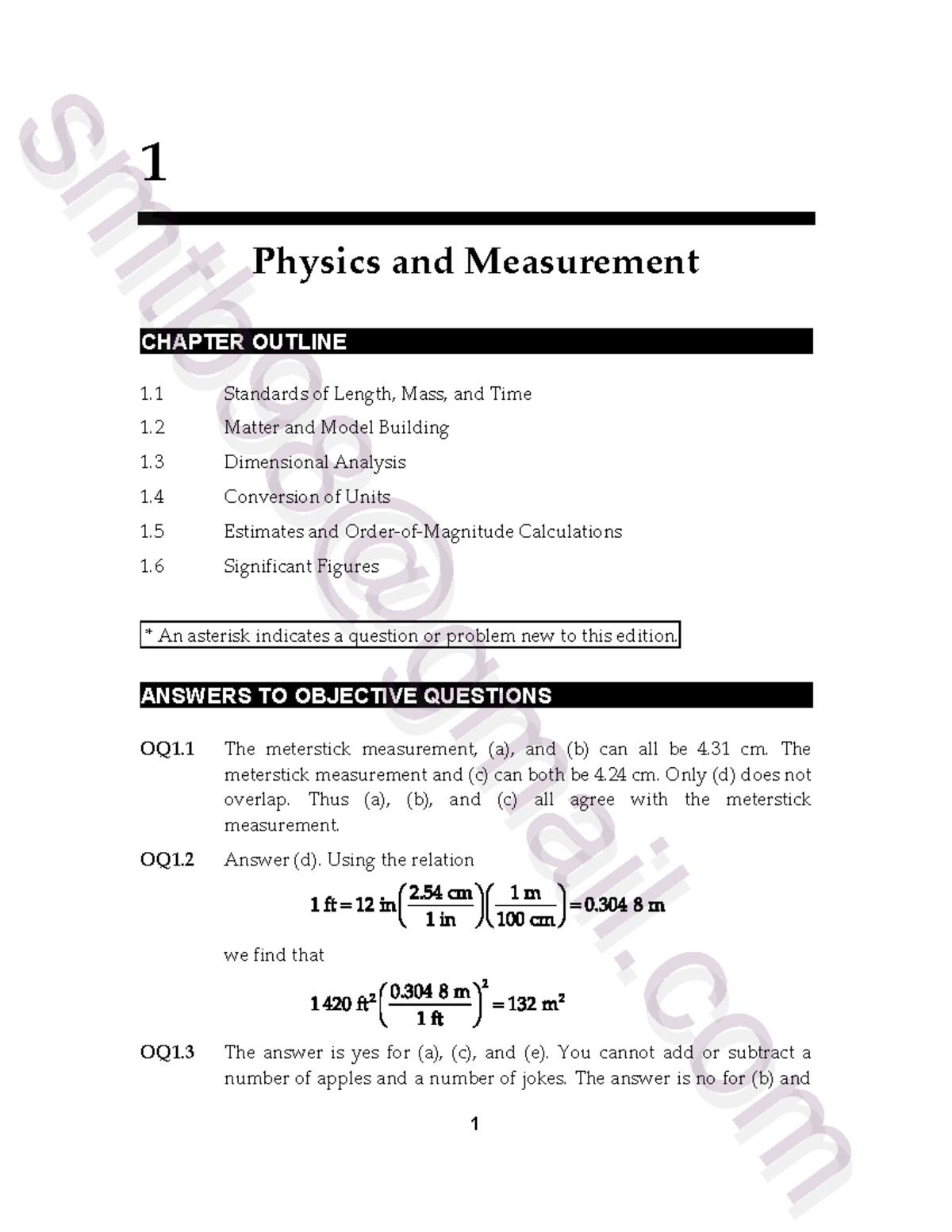 Solution Manual for PHYS 101: Physics & Measurement - Chapter 1 ...